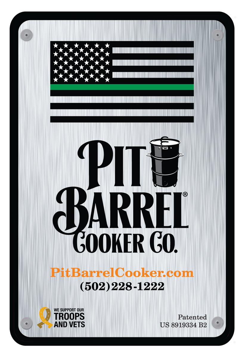 Pit Barrel Cooker BBQ Custom Logo Plates | Military and First Responders